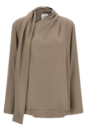 NUDE Draped Panel Blouse - Gray