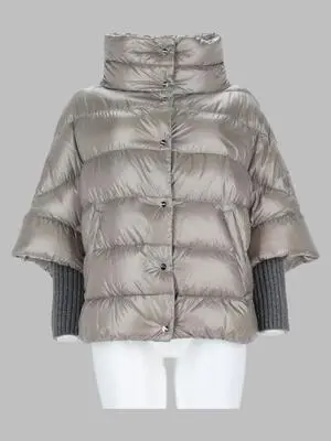 Herno HERNO High Neck Padded Quilted Coat Gray