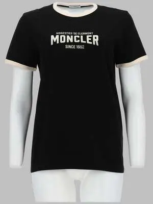 Moncler T-shirt In Cotone Con Logo - Black