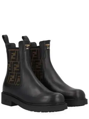 Fendi Leather Chelsea Boots