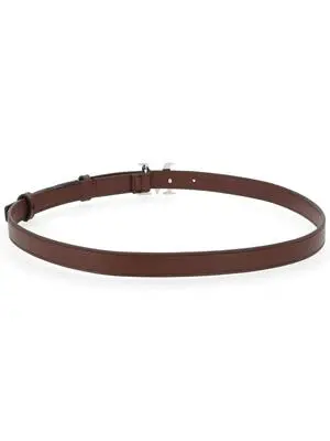 Max Mara Leather Belt With Logo Buckle - Brown