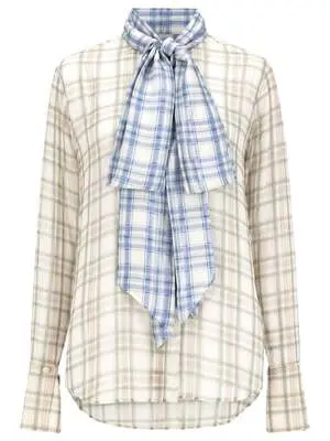 Acne Studios Blusa In Seta Con Fiocco - Multicolor