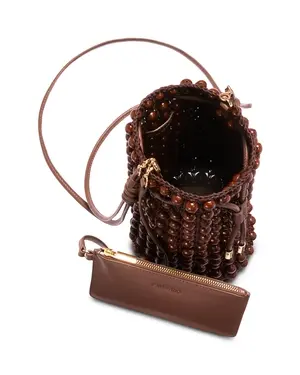 Farm Rio Mini Beaded Macrame Bucket Bag