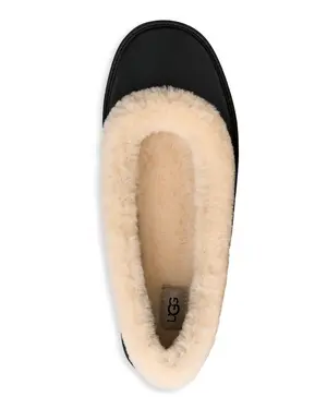 UGG Zora Leather And Shearling Flats - Black
