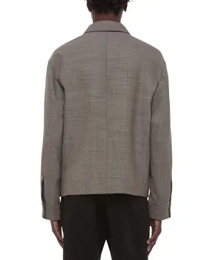 Helmut Lang Sharkskin Wool Blend Shirt Jacket