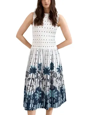 PHASE EIGHT Chiara Cotton Smocked Drop Waist Dress