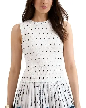 PHASE EIGHT Chiara Cotton Smocked Drop Waist Dress