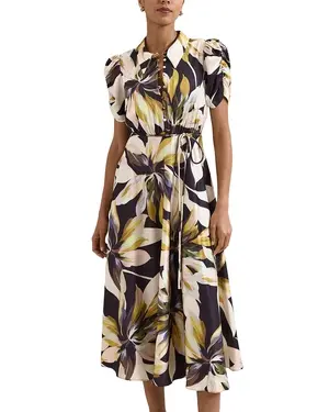 PHASE EIGHT Bella Puffed Sleeve Midi Dress