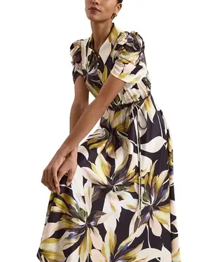 PHASE EIGHT Bella Puffed Sleeve Midi Dress