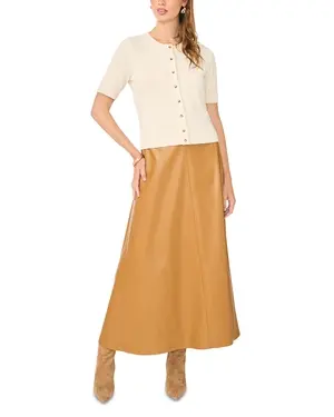Vince Camuto Short Sleeve Crewneck Cardigan