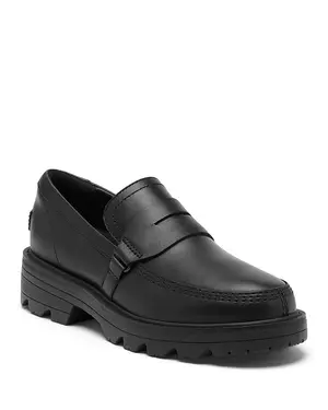 Sorel Revel Ave Leather Loafers - Black/black
