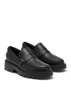 Sorel Revel Ave Leather Loafers - Black/black
