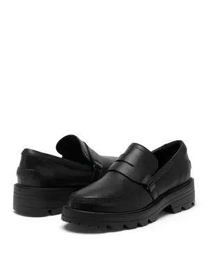 Sorel Revel Ave Leather Loafers - Black/black