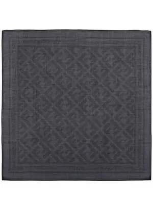 Fendi Bandana In Seta E Lana Con Motivo Ff - Blue