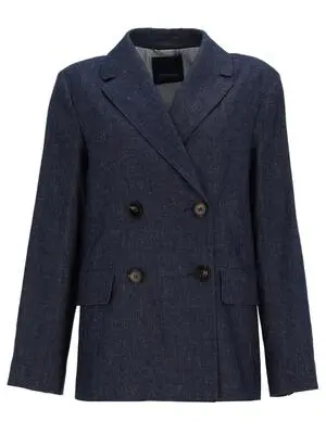 Max Mara Double-breasted Cotton Blazer - Blue