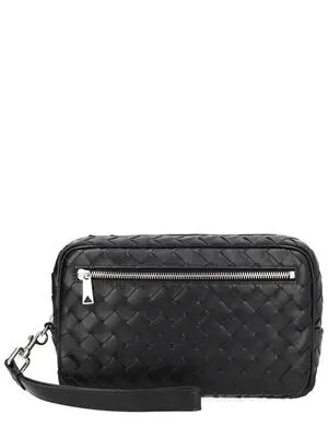Bottega Veneta Woven Leather Pouch - Black