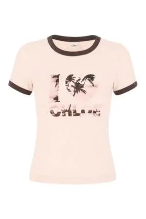 Chloé Graphic Printed Short Sleeve T-shirt - Multicolor