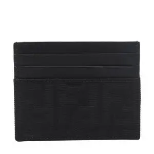 Fendi Ff Jacquard Cards Holder - Black