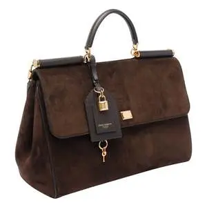 Dolce & Gabbana My Sicily Suede Handbag - Brown