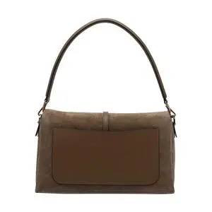 TOD'S Small Flap T-timeless Suede Shoulder Bag - Cream