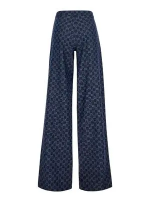 Gucci Chambray Gg Monogram Denim Pants - Multicolor