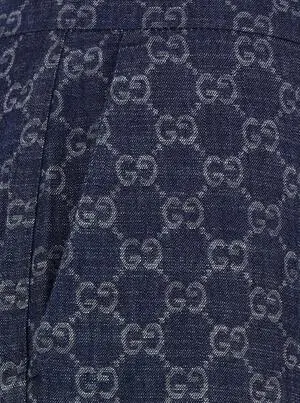 Gucci Chambray Gg Monogram Denim Pants - Multicolor