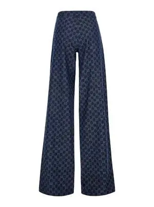 Gucci Chambray Gg Monogram Denim Pants - Multicolor