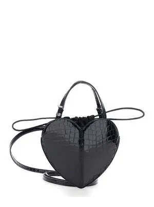 ROTATE BY BIRGER CHRISTENSEN Handbag With Heart Silhouette And Embossed Crocodile Effect In Patent Leather - Multicolor