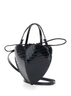 ROTATE BY BIRGER CHRISTENSEN Handbag With Heart Silhouette And Embossed Crocodile Effect In Patent Leather - Multicolor
