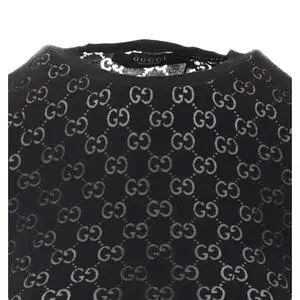 Gucci Gg Devore Cotton Top - Black