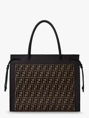 Fendi Magic Shopper Bag In Ff Fabric With Embroidered Logo On The Front