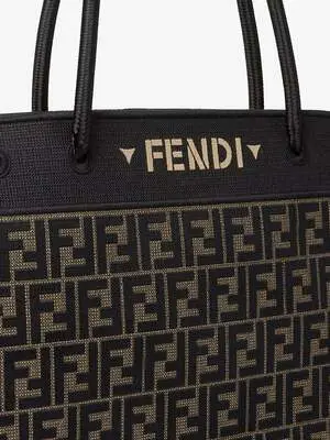 Fendi Magic Shopper Bag In Ff Fabric With Embroidered Logo On The Front