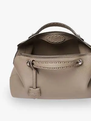 Fendi By The Way Selleria Large Leather Handbag - Beige