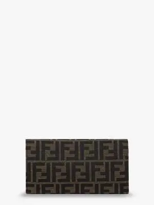 Fendi Ff Zucca Fabric Continental Wallet With Chain Tube