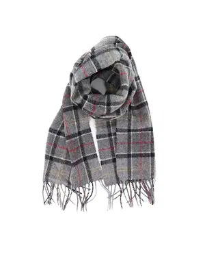 Barbour Tartan Wool Scarf - Grey