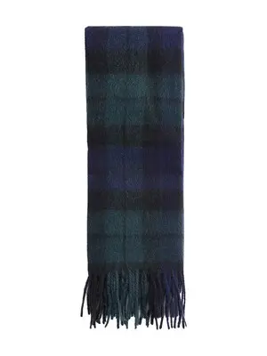 Barbour Tartan Wool And Cashmere Scarf New Check - Black