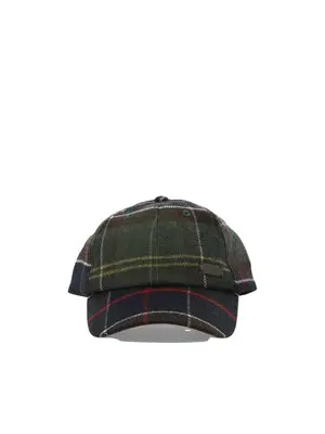 Barbour Check Baseball Cap - Green