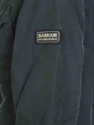 Barbour Winter Drifter Military Jacket In Washed Waxed Cotton