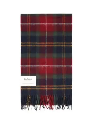 Barbour Tartan Cashmere Wool Scarf - Blue