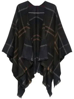 Barbour Check-pattern Fringed Cape - Multi