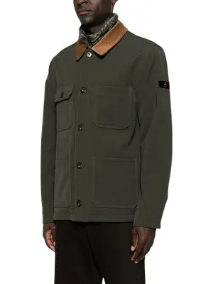 Peuterey Coat With Corduroy Collar And Patch Pockets