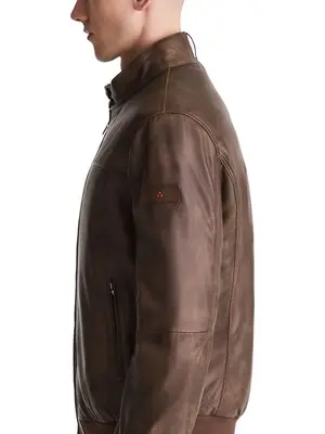 Peuterey Vintage-effect Leather Bomber Jacket
