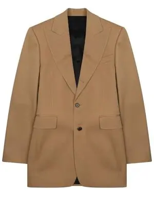 Celine Colonne Wool Blazer - Brown