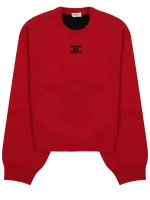 Celine Logo Knit Pullover - Red