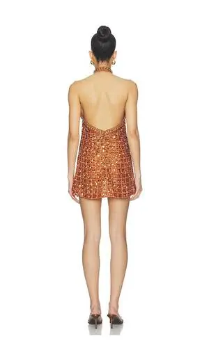 Retrofete Janneth Dress In Metallic Copper
