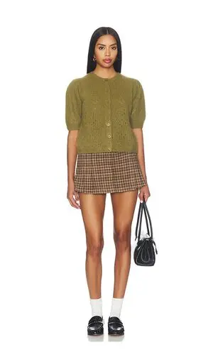 FRAME The Cashmere Airy Cardigen In Olive