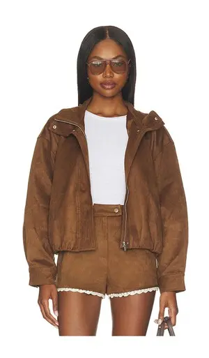 Astr The Label Brown Cooper Jacket - Chestnut