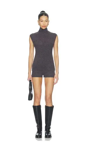 ALL THE WAYS Sibi Knit Short Set - Charcoal