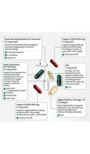 BIRD&BE Female Fertility Power Prenatal + Coq10 Boost