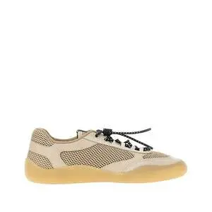 Prada Speedrock' Mesh And Leather Sneakers - Beige